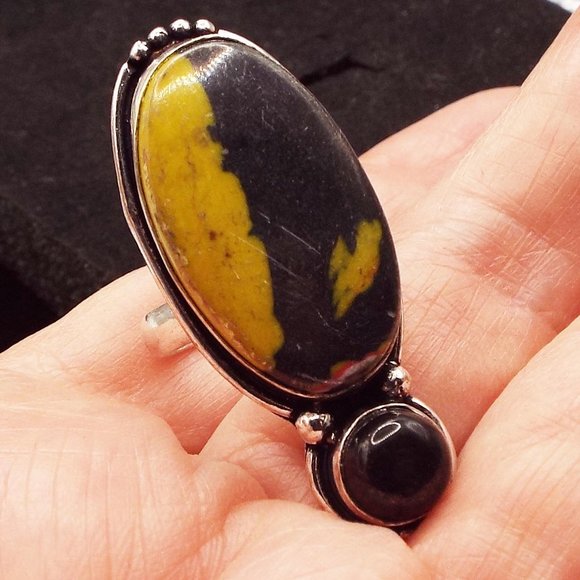 NATURAL STONE GEMSTONE JEWELRY | Jewelry | Grey Yellow Bumblebee Agate ...